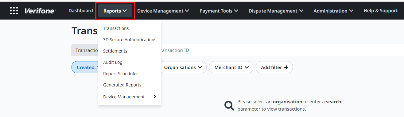 Reports | Verifone Central | Verifone Developer Portal